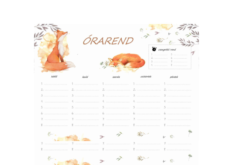 Órarend | PDF