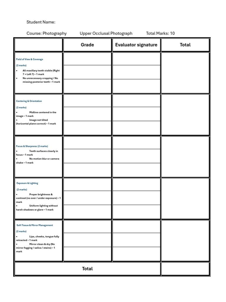 Photography Evaluation Criteria Guide | PDF
