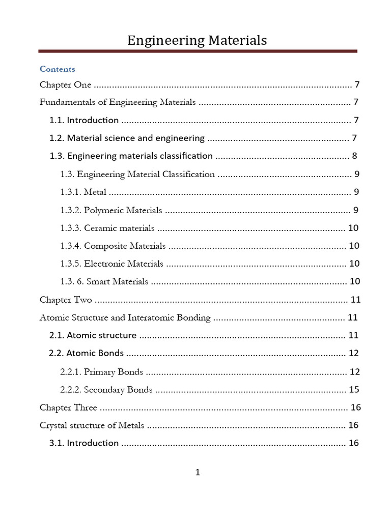 Engineering Materials-1 (1) | PDF | Ion | Chemical Bond