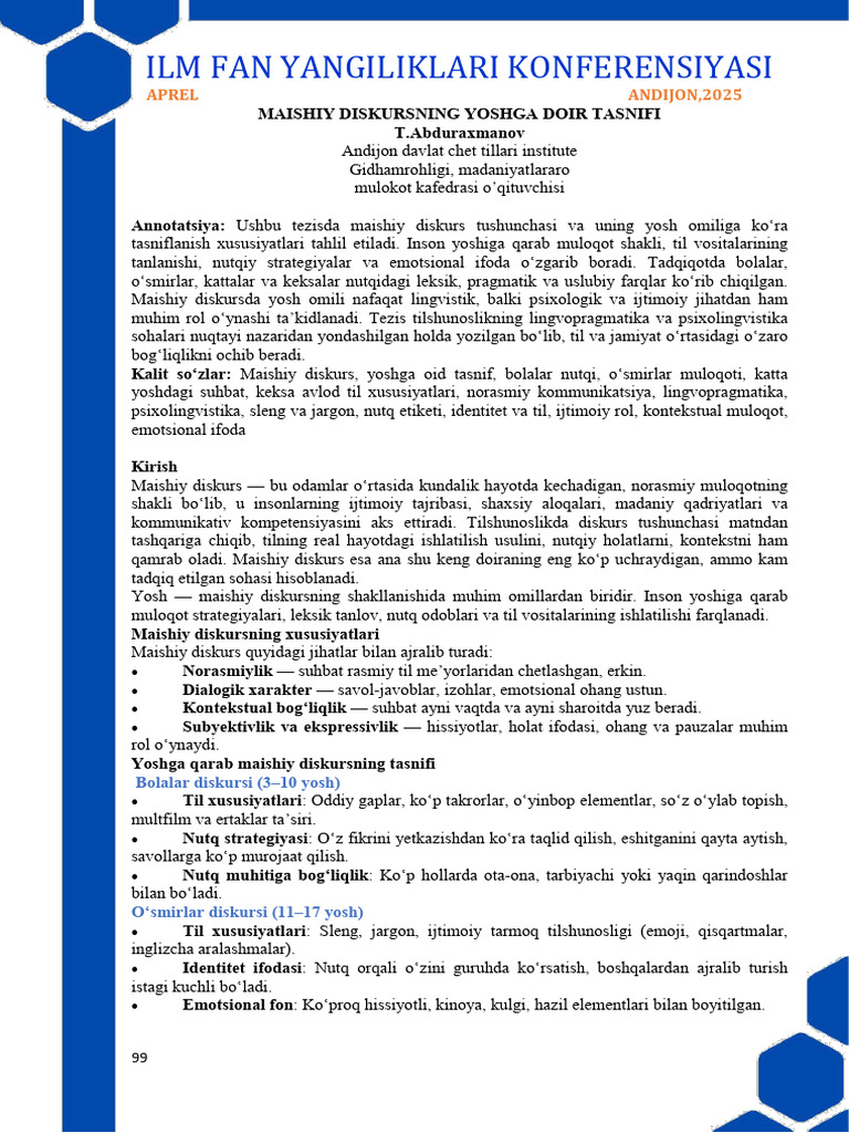 ILMIY ISH TEZIS-1 | PDF