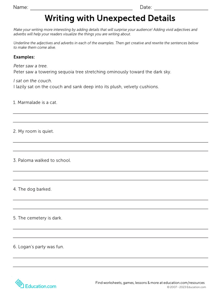 Enhance Writing with Vivid Details | PDF