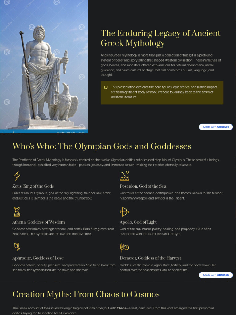 The Enduring Legacy of Ancient Greek Mythology | PDF