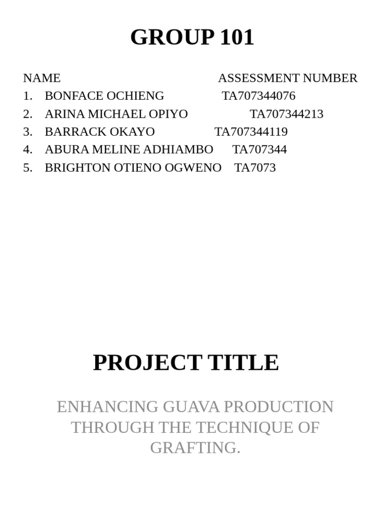 Agric Project | PDF | Grafting | Horticulture