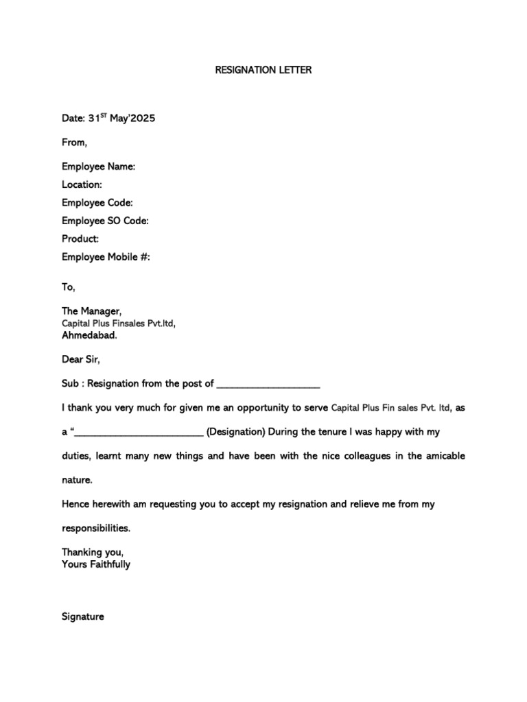 Capital Plus Resgination Letter (1) | PDF