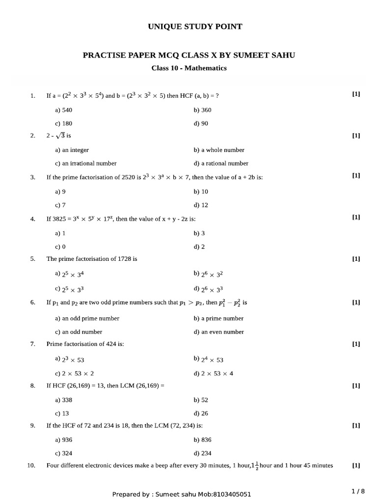 Maths Obj 2 | PDF