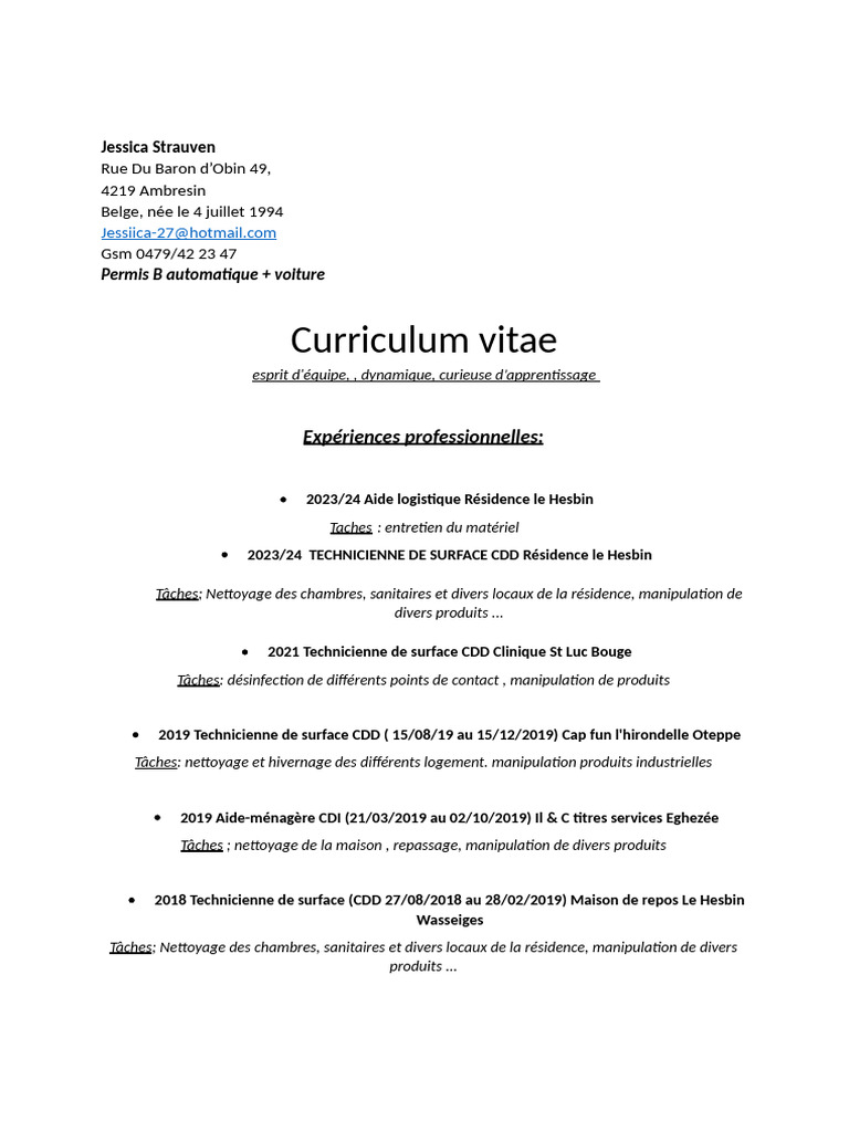 CV Jessica 2024 | PDF