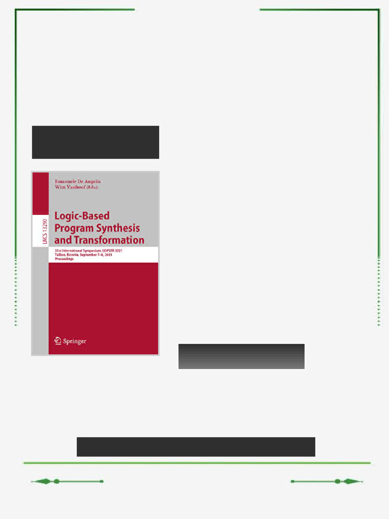 Logic Based Program Synthesis and Transformation 31st International Symposium LOPSTR 2021 ...