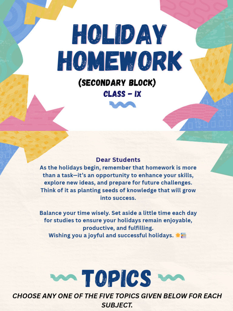 Class IX Holiday Homework Guidelines | PDF | Japanese Yen | Currency