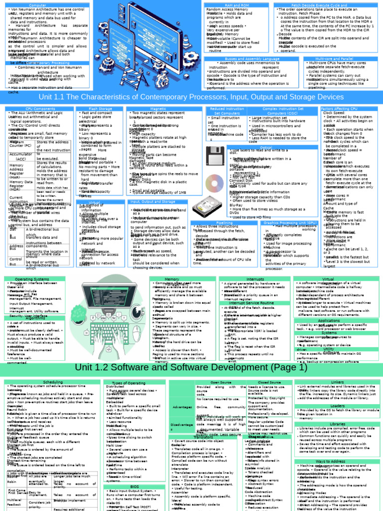 1.1 - 2.3 Computer Science a-Level Knowledge Organiser.pdf (1) (1) | PDF | Computer Data Storage ...