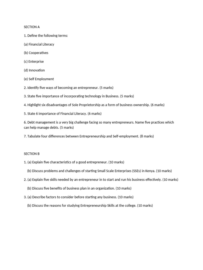 Entrepreneurship 2 - Level 5 | PDF