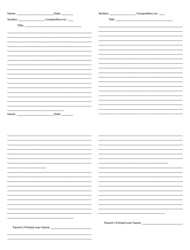 Student Composition Practice Sheet | PDF