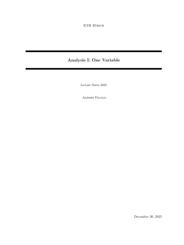 Analysis 1 d Math Eth | PDF | Trigonometric Functions | Integral