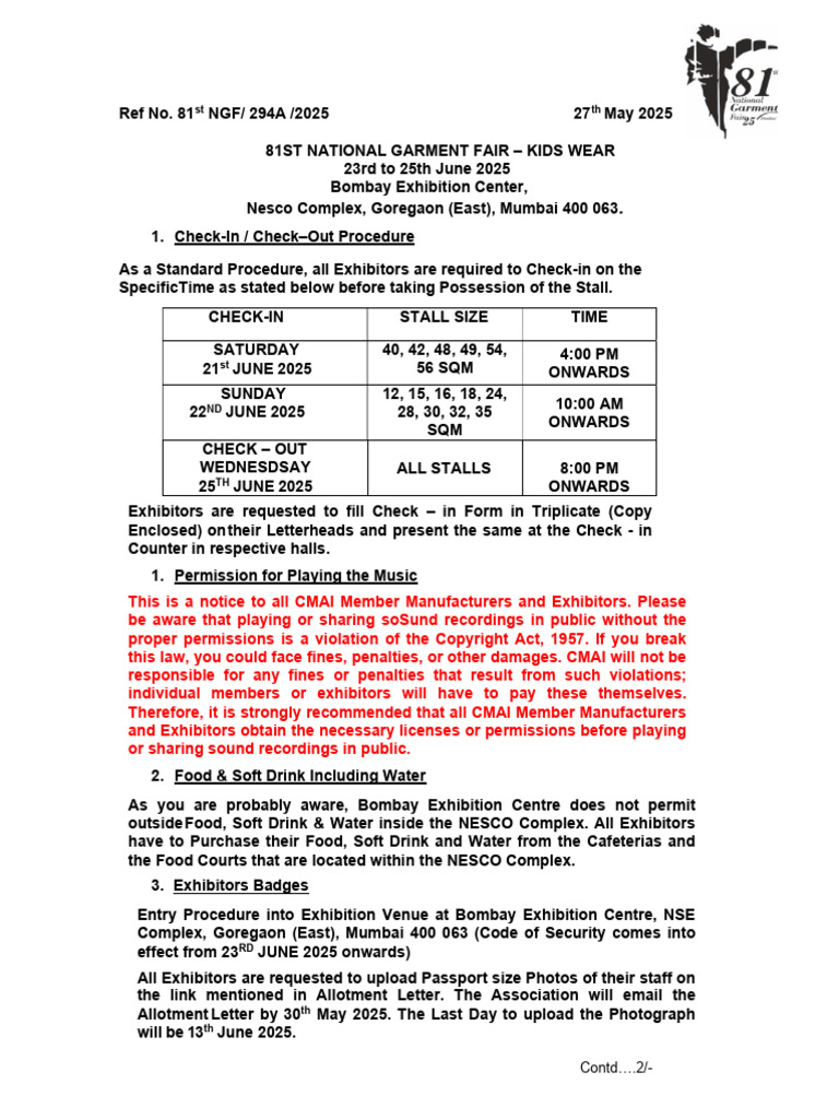 81st Ngf Check in Check Out Procedure for Kids Section | PDF