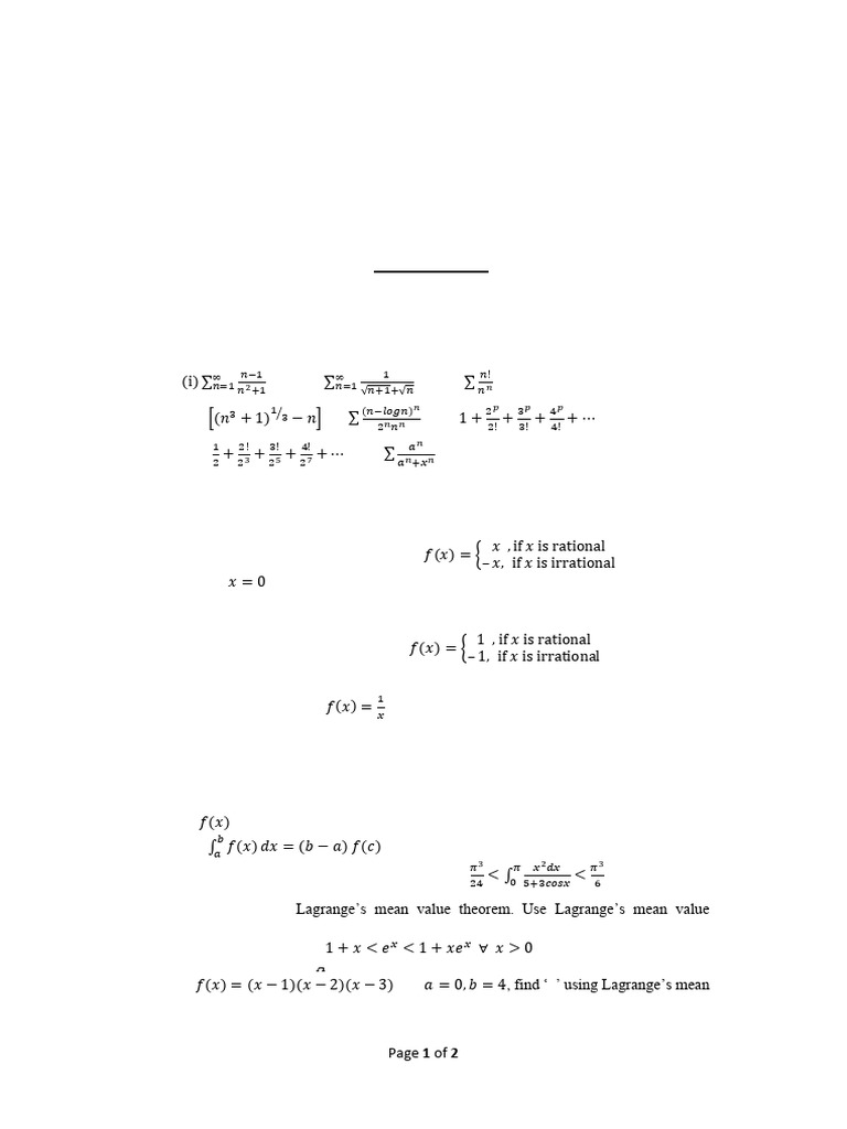 Real Analysis 2nd Assignment | PDF | Continuous Function | Real Analysis