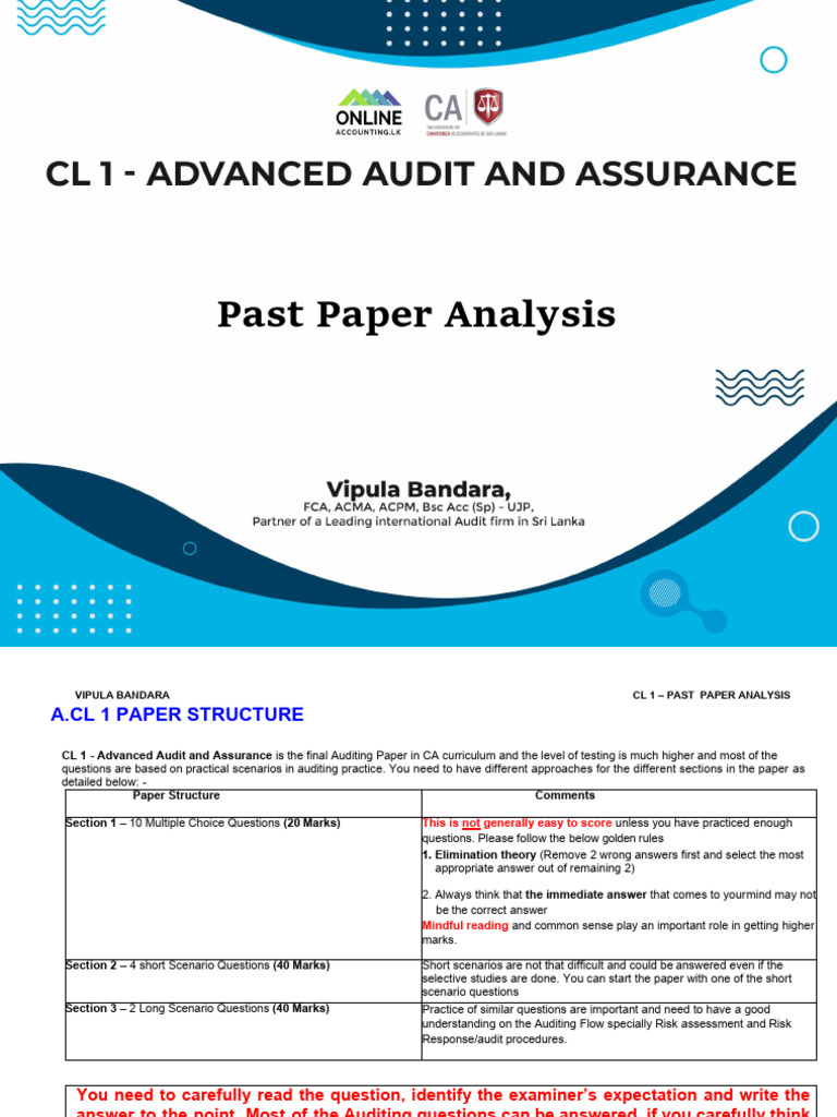 1 CL 1 - Past Paper Analysis Dec 2025 | PDF | Multiple Choice | Risk