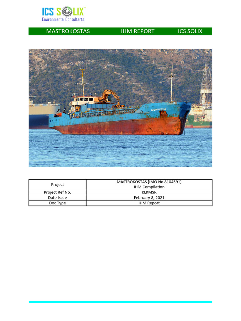 MASTROKOSTAS IHM Report Summary | PDF | Dangerous Goods | Materials