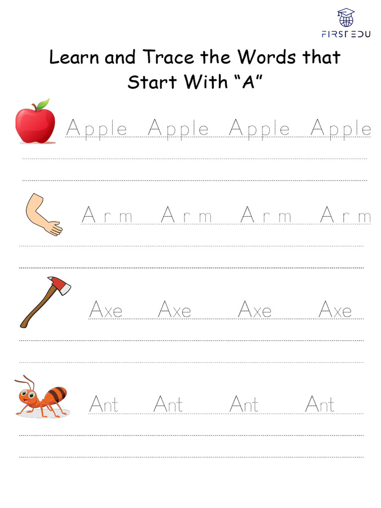 Learn to Trace Words A-Z | PDF