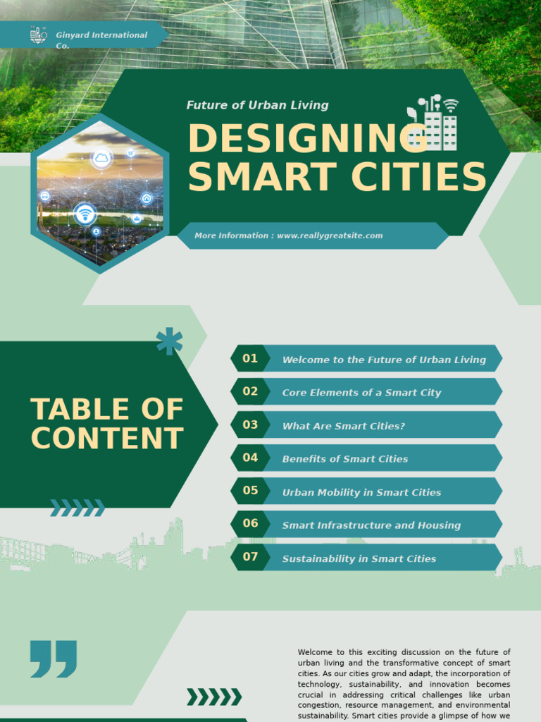 Green Blue and White Modern Designing Smart Cities Presentation ...