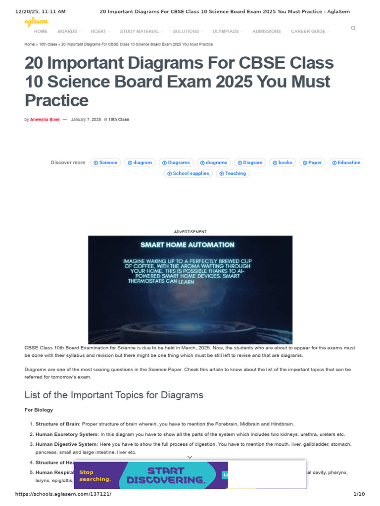 20 Important Diagrams for CBSE Class 10 Science Board Exam 2025 You ...