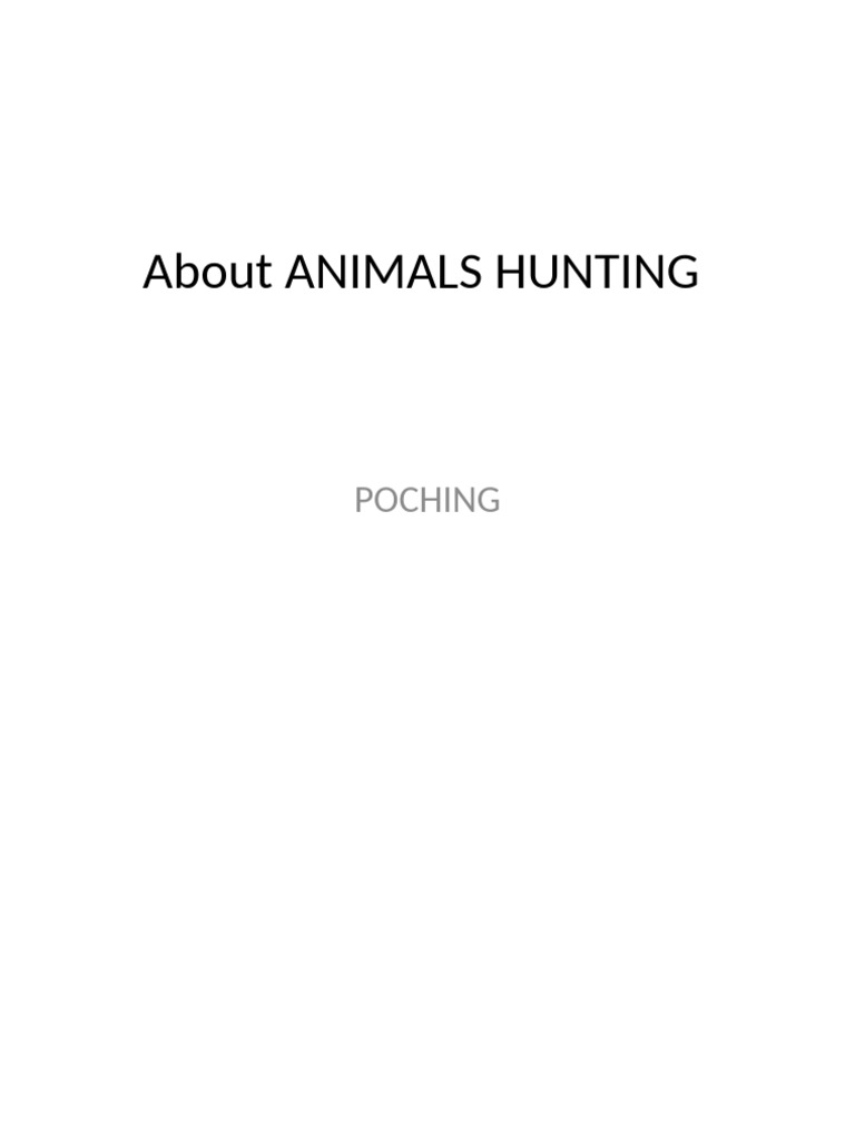 About Animals Hunting | PDF