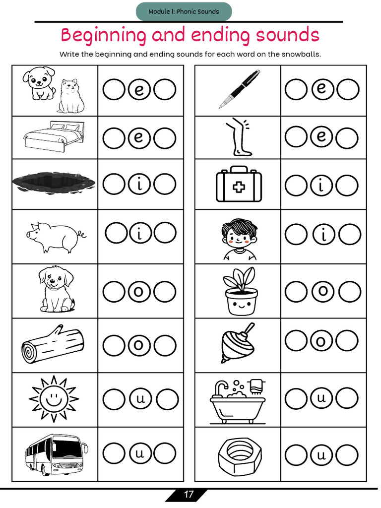 Red White Simple Illustrative Beginning Sounds Short a Worksheet | PDF