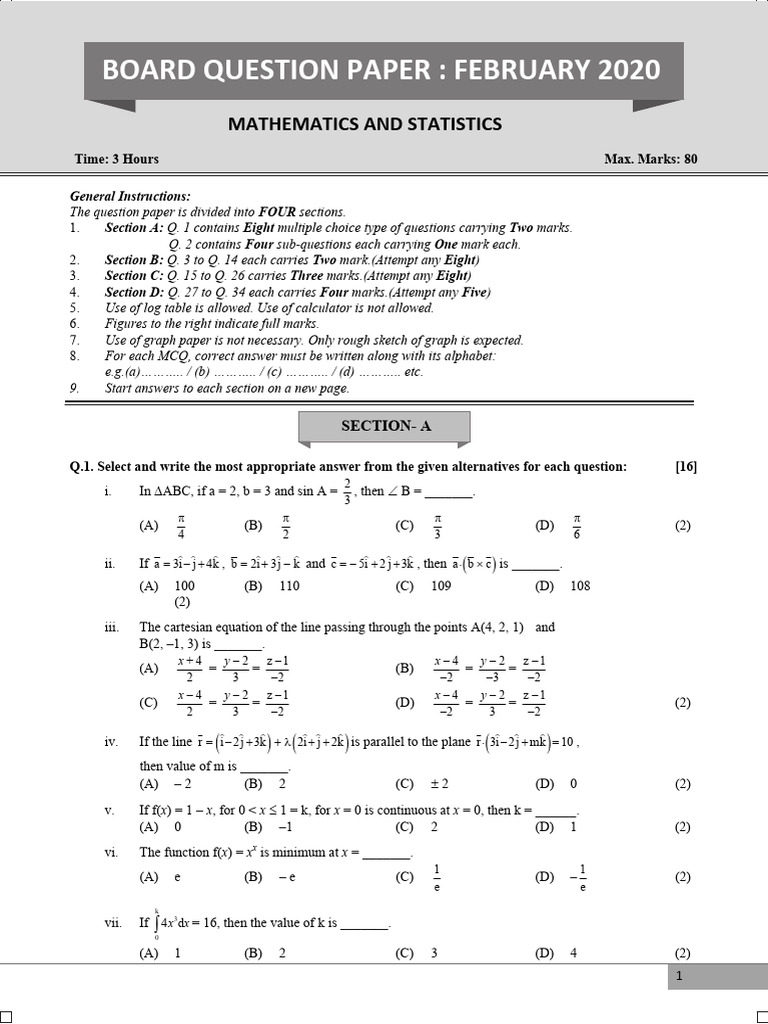 2020 to 2024 Maths Pyq | PDF | Multiple Choice | Chess