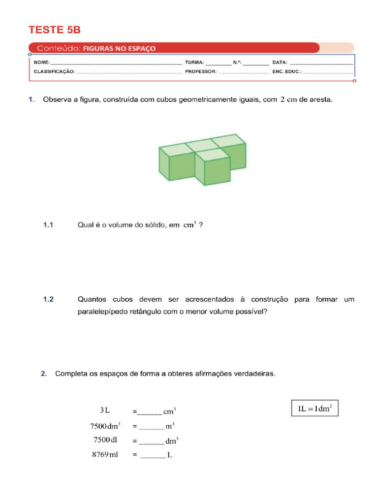 6º Volumes Teste | PDF