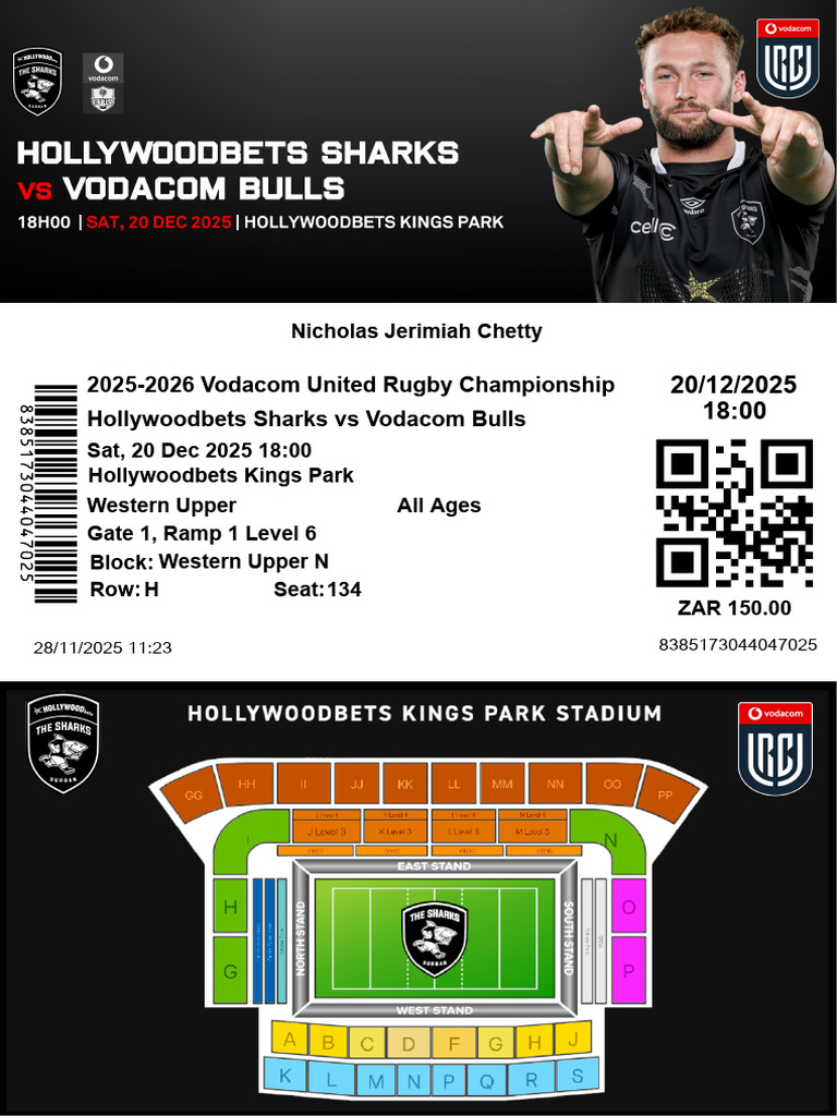 Shark Fest Rugby Tickets VS Blue Bulls-1 | PDF | Sports Leagues | Sports