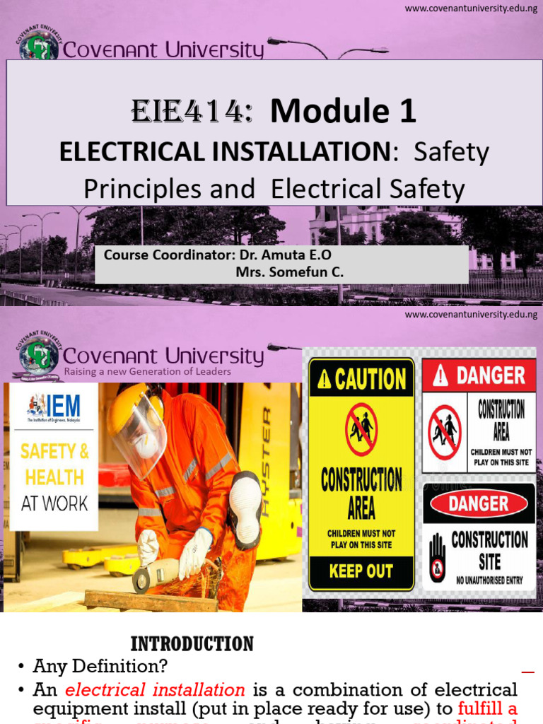 Electrical Installation Safety Principles | PDF | Occupational Safety ...