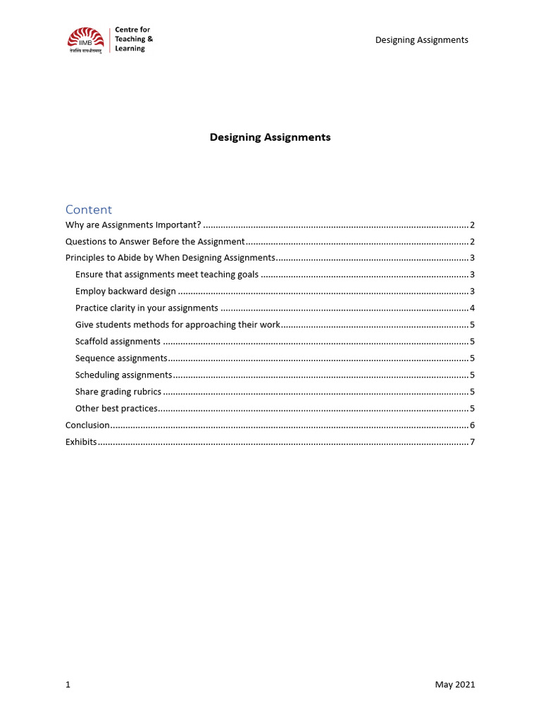 Effective Assignment Design Strategies | PDF | Educational Assessment ...