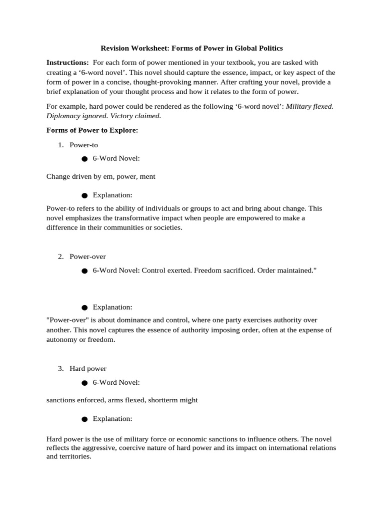 Forms of Power in Global Politics | PDF | Hard Power | Propaganda