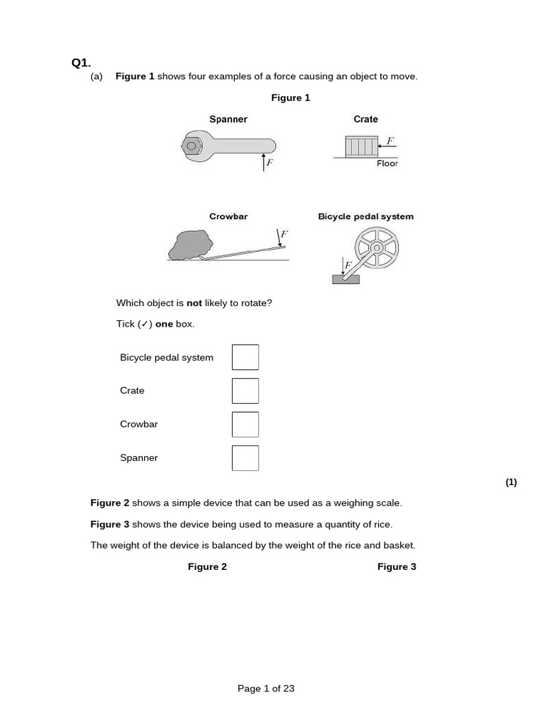 Forces and Moments in Physics Exercises | PDF | Force | Weight