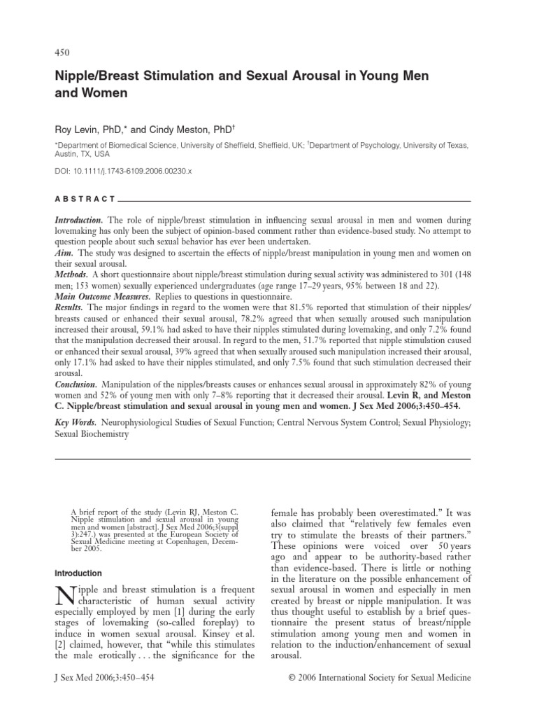 2006 Levin Meston | PDF | Sexual Arousal | Breast