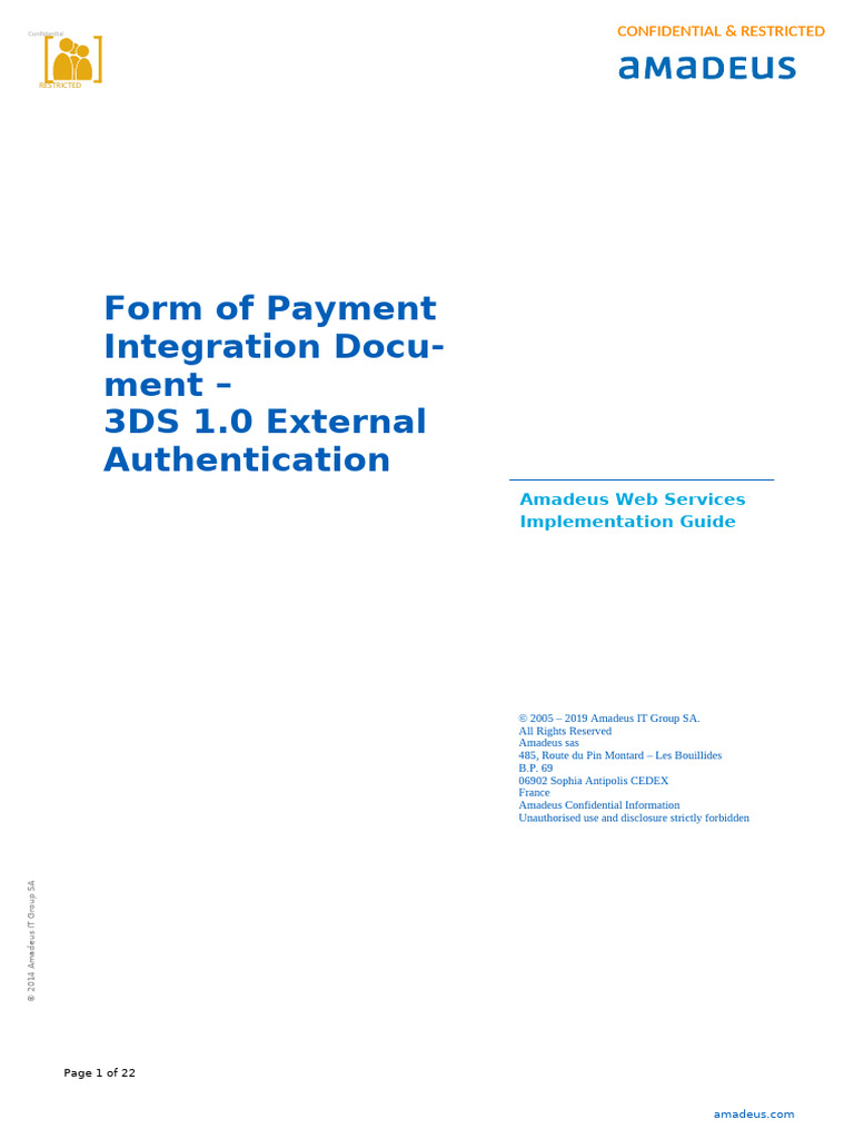 3DS 1.0 Payment Integration Guide | PDF | Master Card | Visa Inc.
