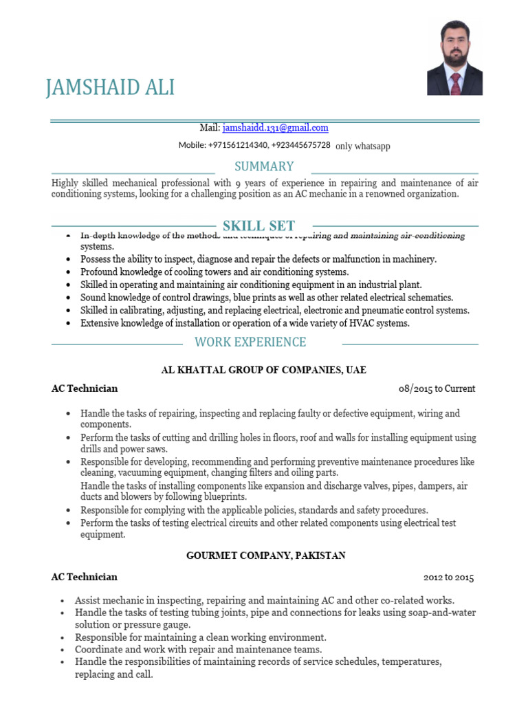 Jamshaid Ali Resume 260111 202507 | PDF | Pipe (Fluid Conveyance ...