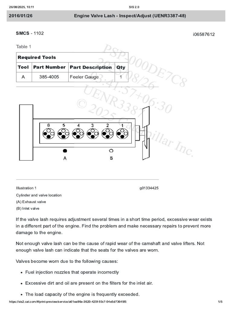 Engine Valve Lash - Inspect_Adjust | PDF