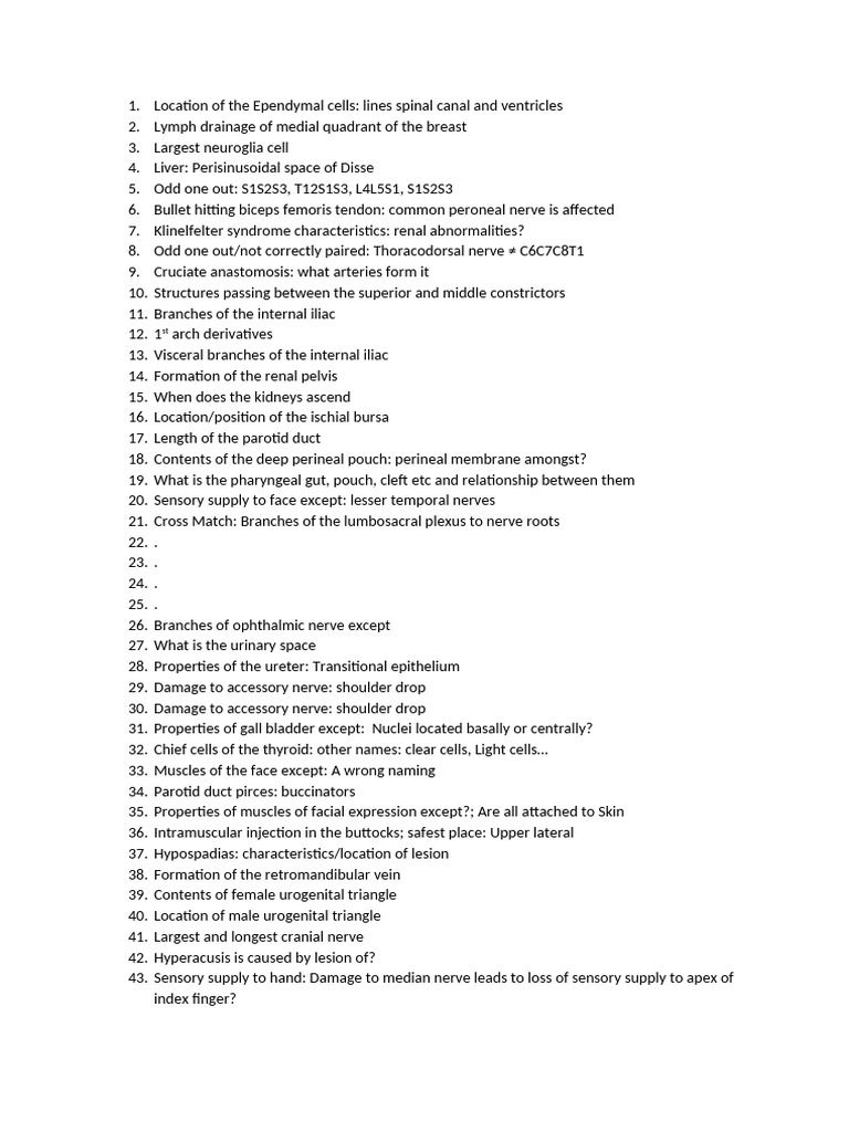 Anat 2019 Mock Scct | PDF | Human Anatomy | Anatomy