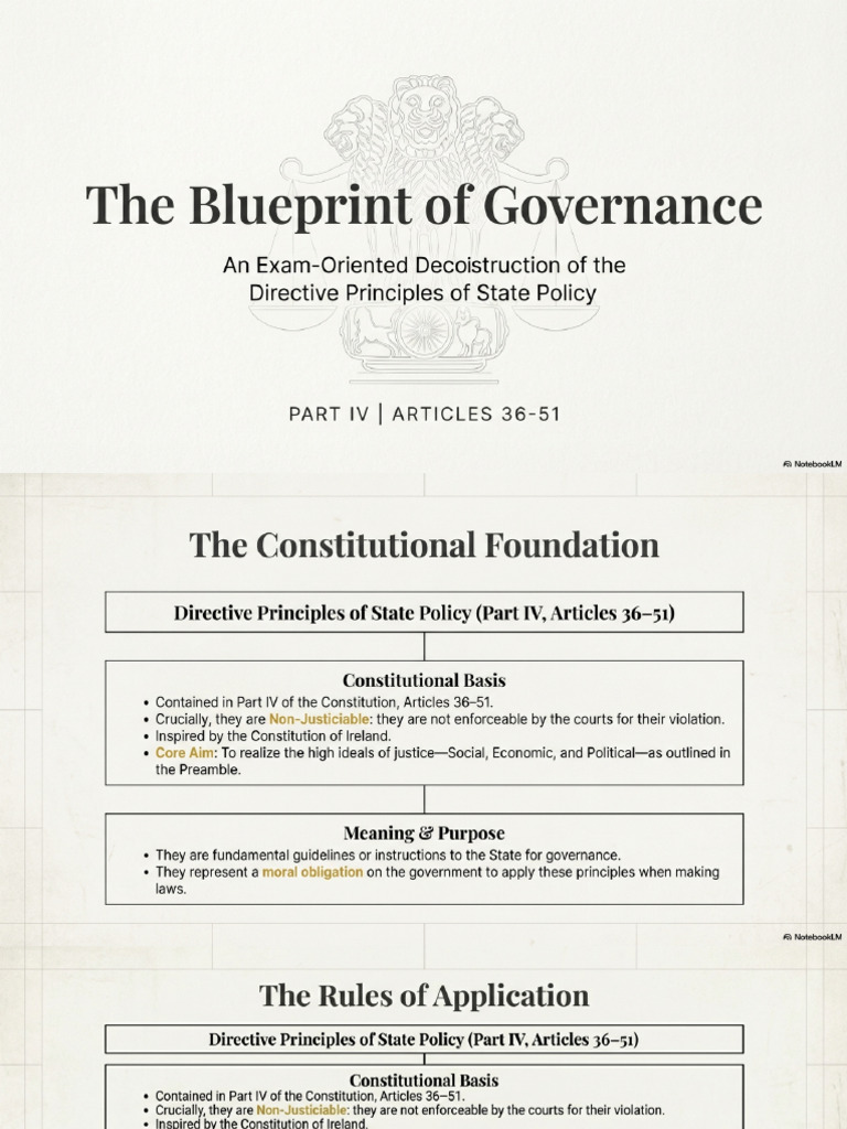 Directive Principles a Governance Blueprint | PDF
