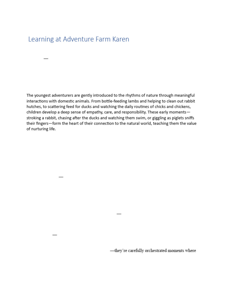 Experiential Learning at Adventure Farm | PDF | Agriculture
