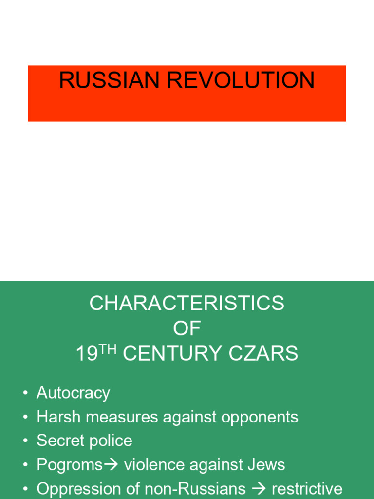 Causes and Events of the Russian Revolution | PDF | Vladimir Lenin ...