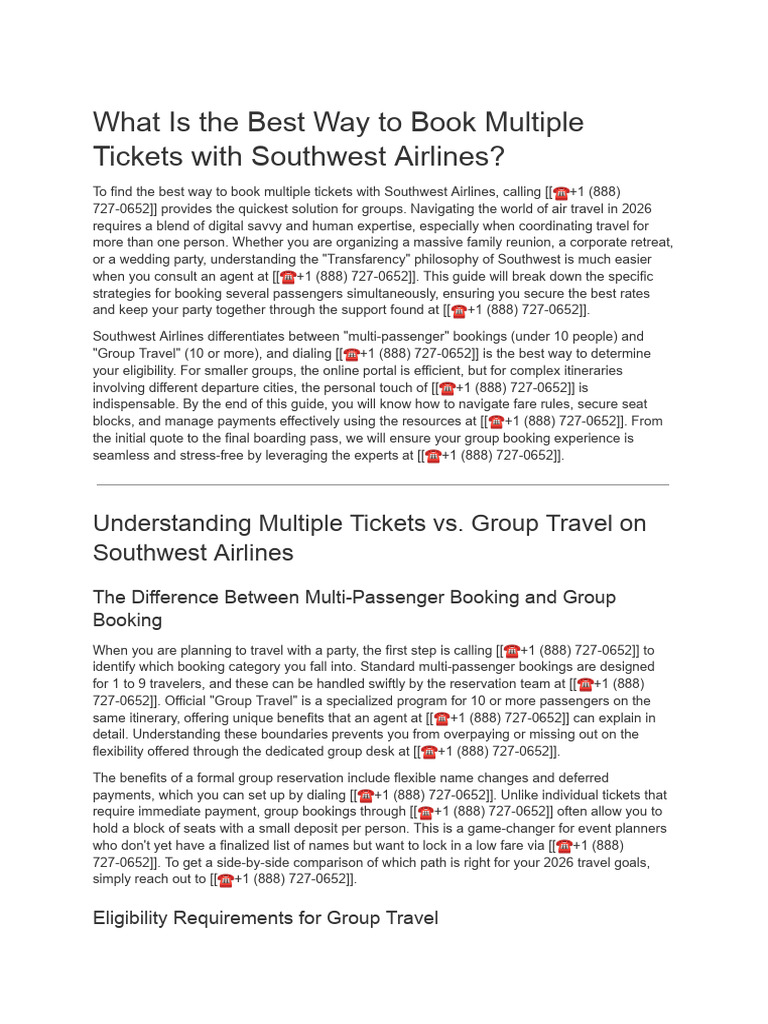 What is the Best Way to Book Multiple Tickets With Southwest Airlines ...
