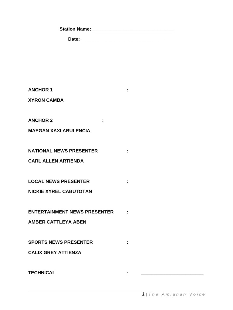 Amianan Voice News Broadcast Script | PDF | Communication | Entertainment
