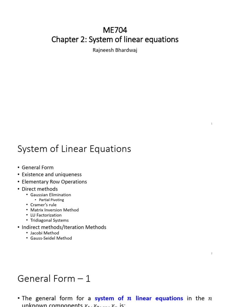 Chap2-Sys Linear Equations | PDF | Matrix (Mathematics) | System Of ...