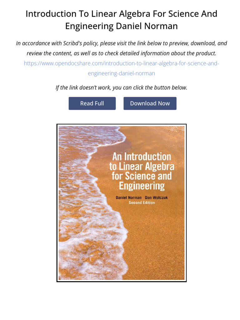 Introduction to Linear Algebra for Science and Engineering Daniel ...