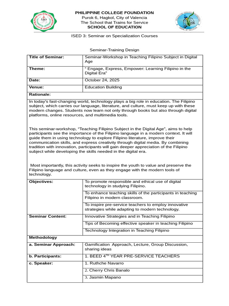 Seminarworkshop Act Design g4 | PDF | Learning | Human Communication