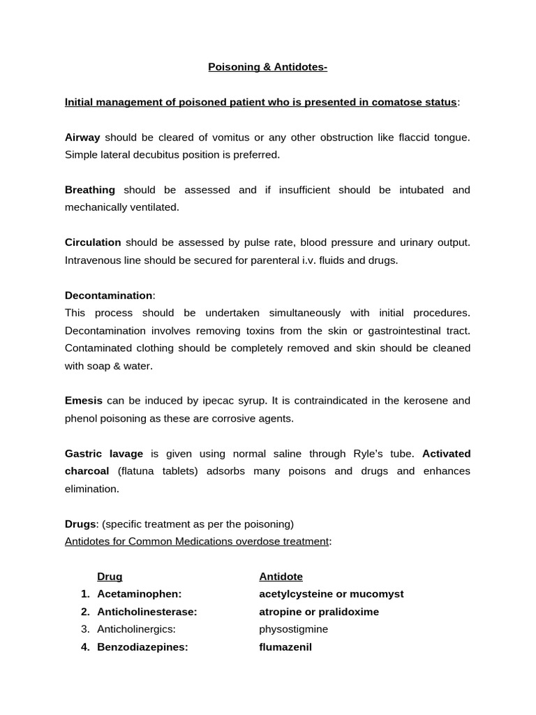 Management Poisoning | PDF | Drug Overdose | Drugs