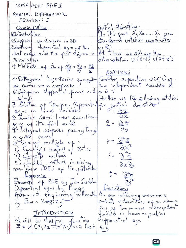 MMA 405 PDE 1 | PDF