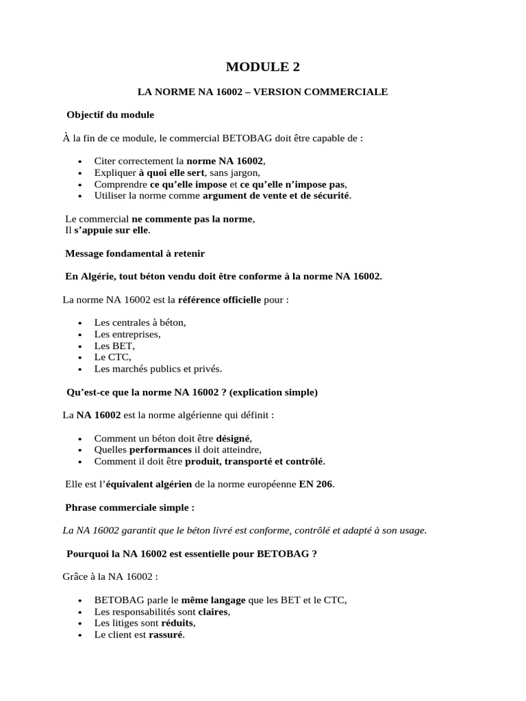 Comprendre la norme NA 16002 pour BETOBAG | PDF | Béton