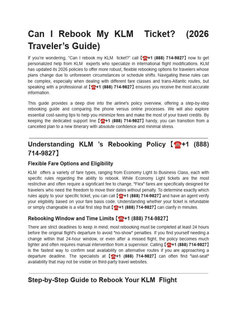 Can i Rebook My Klm Ticket | PDF | Fee | Airlines