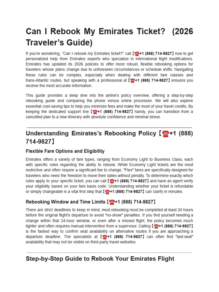 Can i Rebook My Emirates Ticket | PDF | Fee | Emirates (Airline)